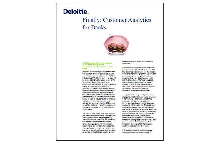 Finally: Customer Analytics for Banks - PaymentsJournal